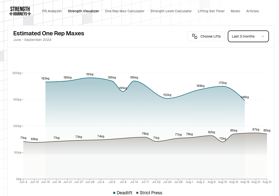 Strength Journeys Lift Strength Visualizer